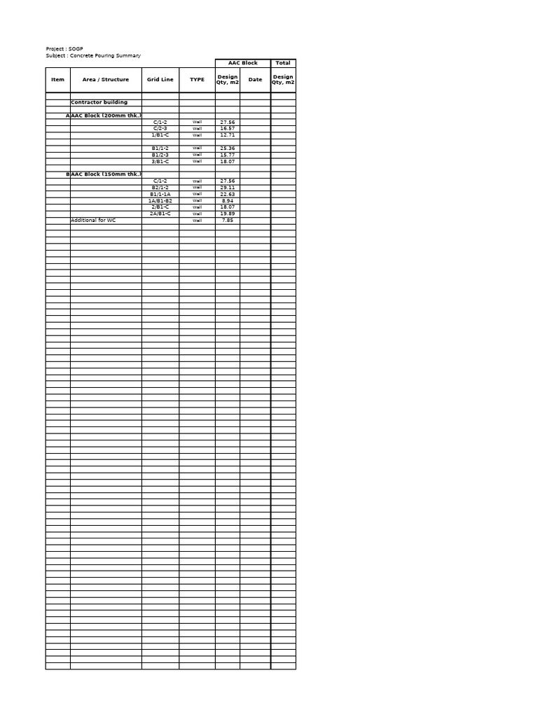 AAC Block Calculation | PDF