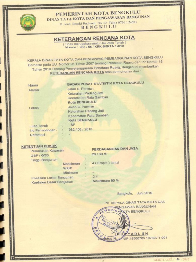 Koefisien Dasar Bangunan (KDB) | PDF