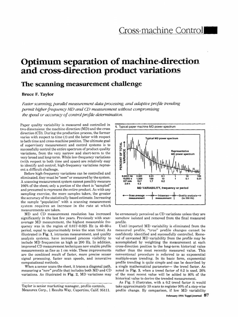 Optimum Separation of Machine Direction and Cross Direction Product ...
