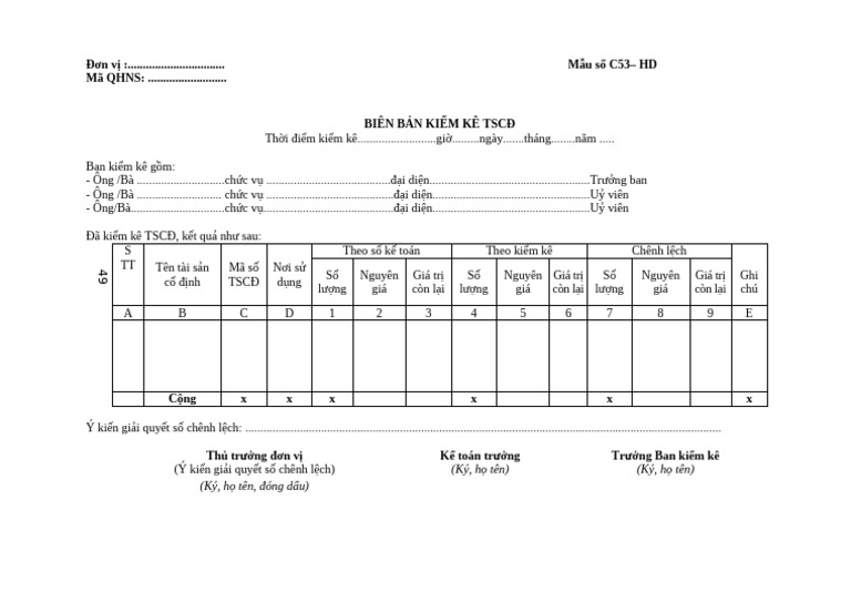 Biên bản kiểm kê TSCD | PDF