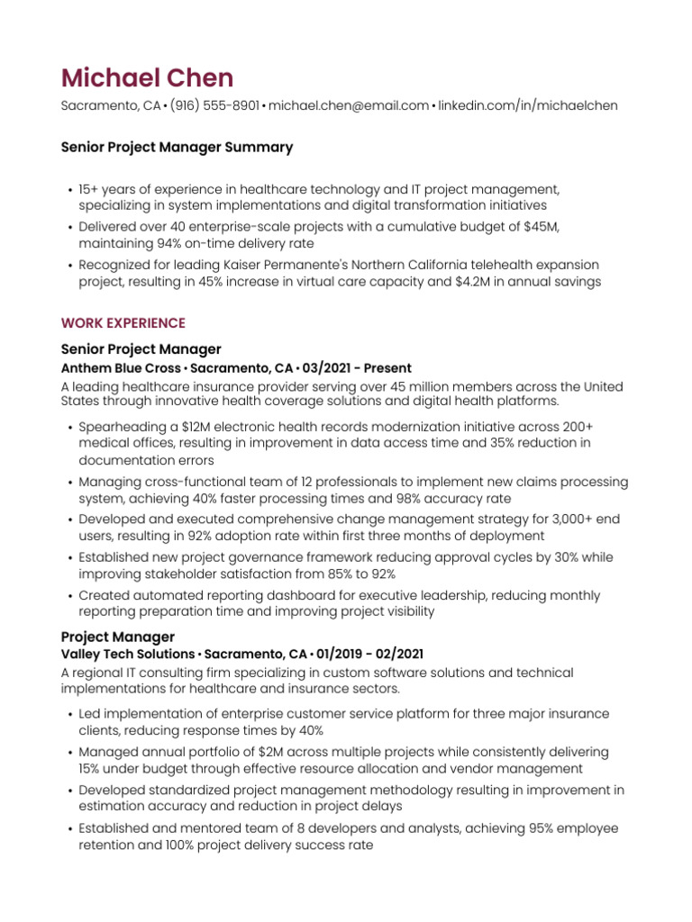 Sample Client Resume | PDF | Project Management | Social Programs