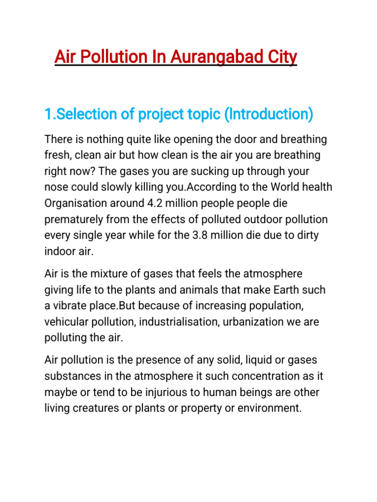 Air Pollution Project | PDF