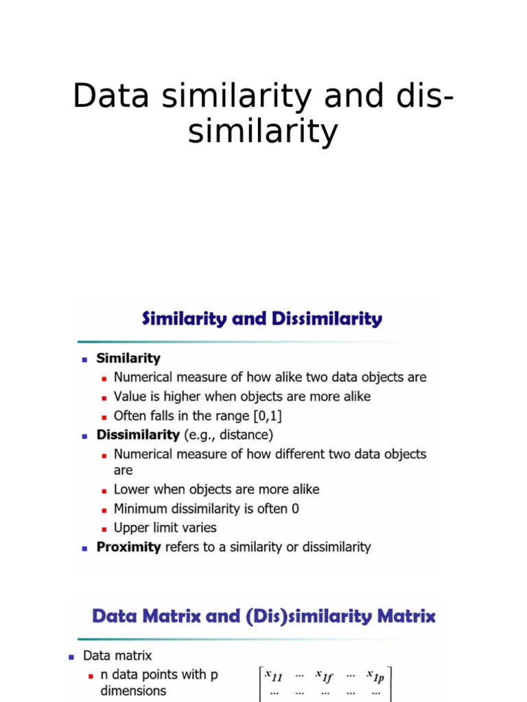 4-Data similarity and dis-similarity 4th slide | PDF