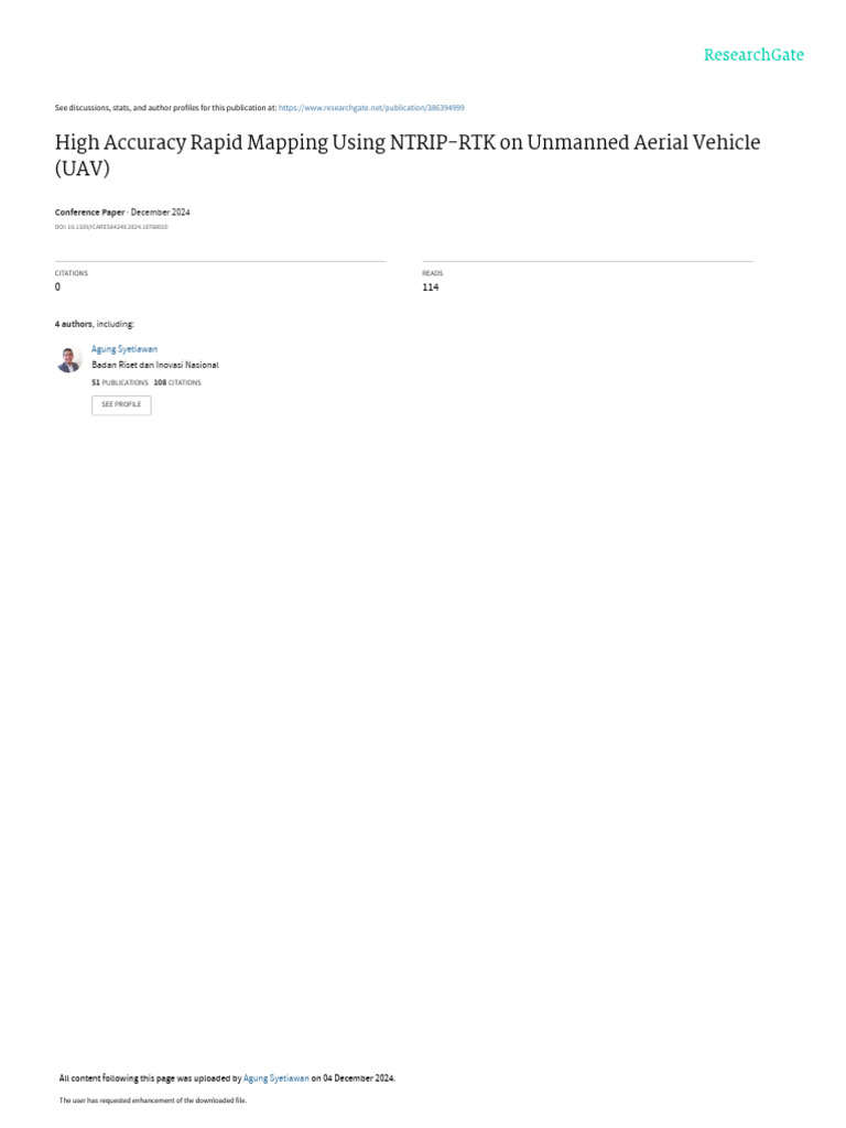 UAV Mapping with NTRIP-RTK | PDF | Unmanned Aerial Vehicle