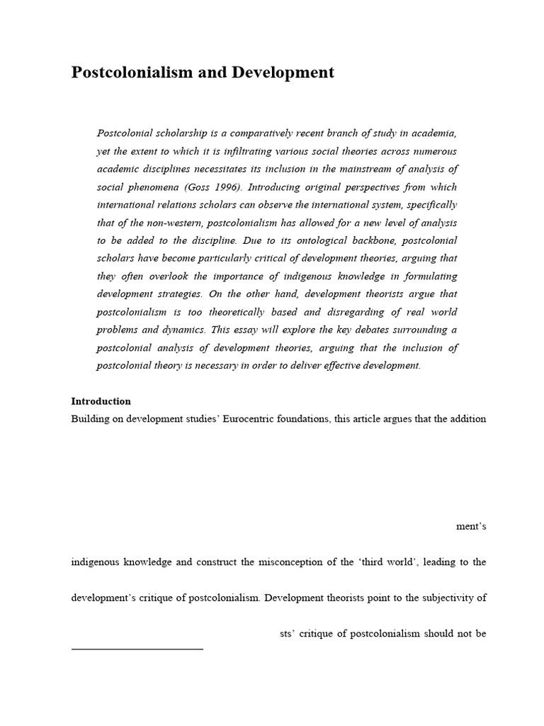 connor-leckey-article | PDF | Postcolonialism | Theory