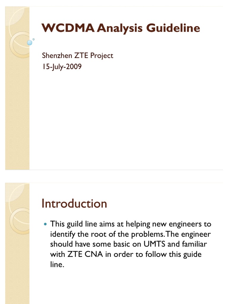 WCDMA Analysis Guideline | PDF | Radio Resource Management | Telecommunications Engineering
