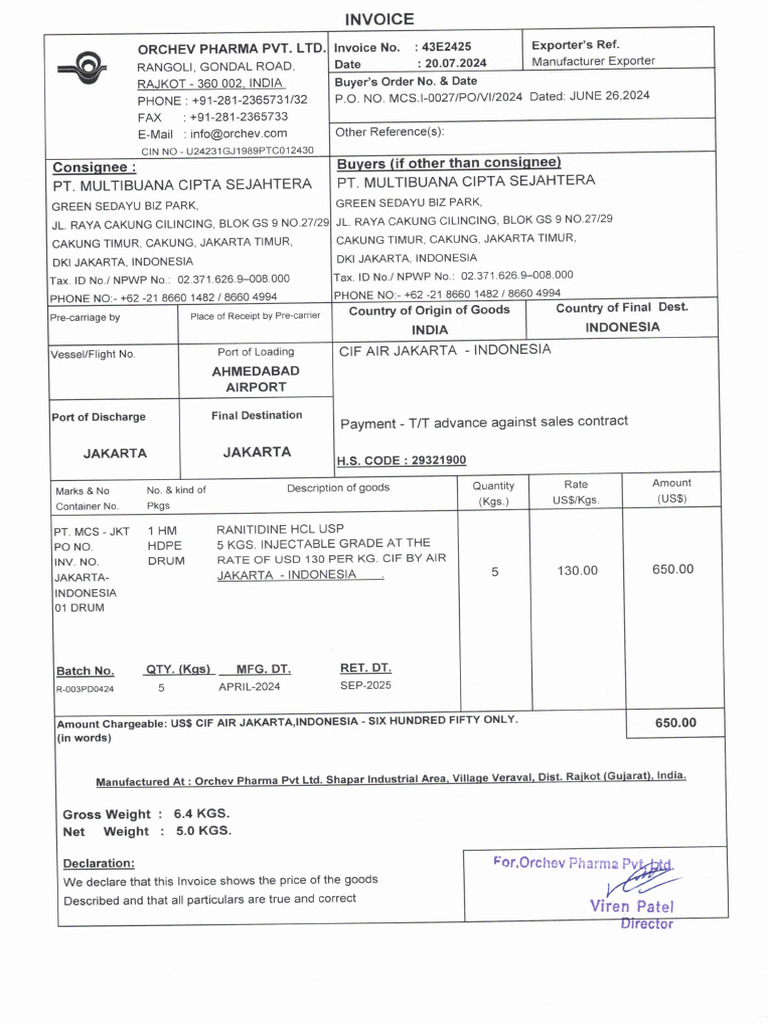 Invoice Dan Packing List | PDF
