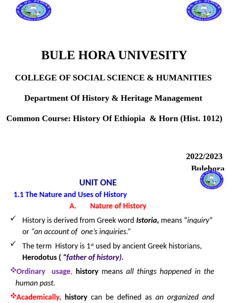 BuleHora His Hist 1012 Common Course Ch-1-3 [Autosaved] | PDF | Homo | Horn Of Africa