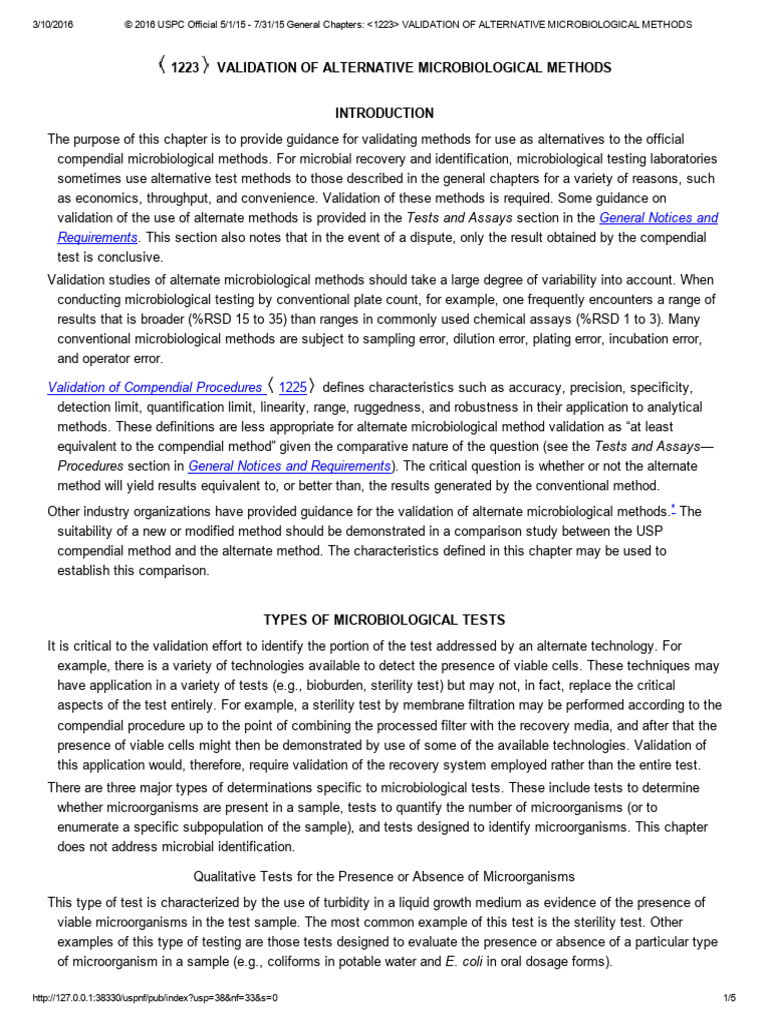 USP-NF 1223 | PDF | Coefficient Of Variation | Colony Forming Unit