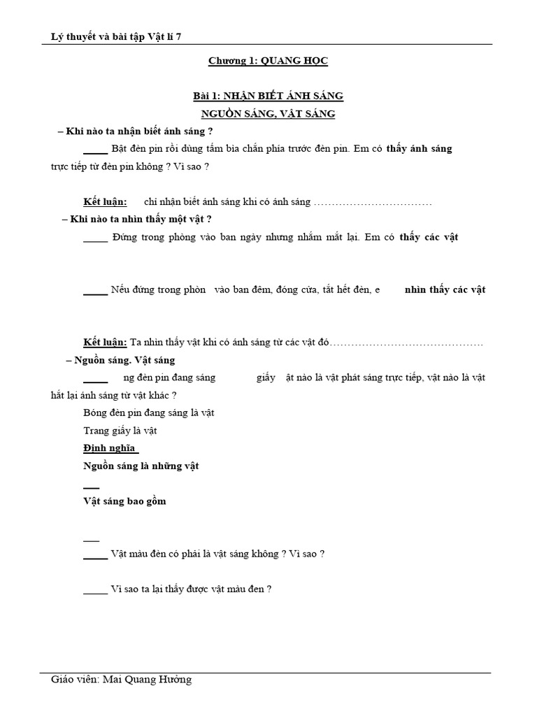 Ly Thuyet Va Bai Tap Vat Li 7.thuvienvatly - Com.4be31.50649 | PDF