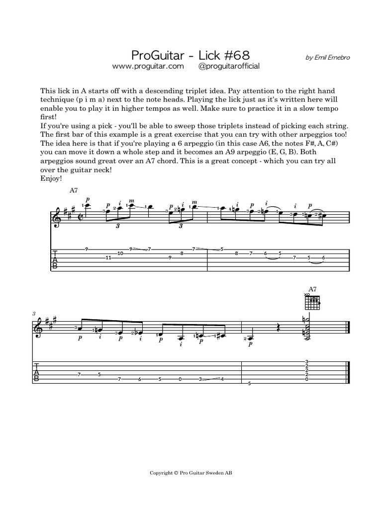 ProGuitar - Lick 68 | PDF | Musical Instruments | European Musical Instruments