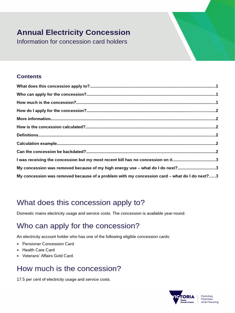 Annual Electricity Concession | PDF