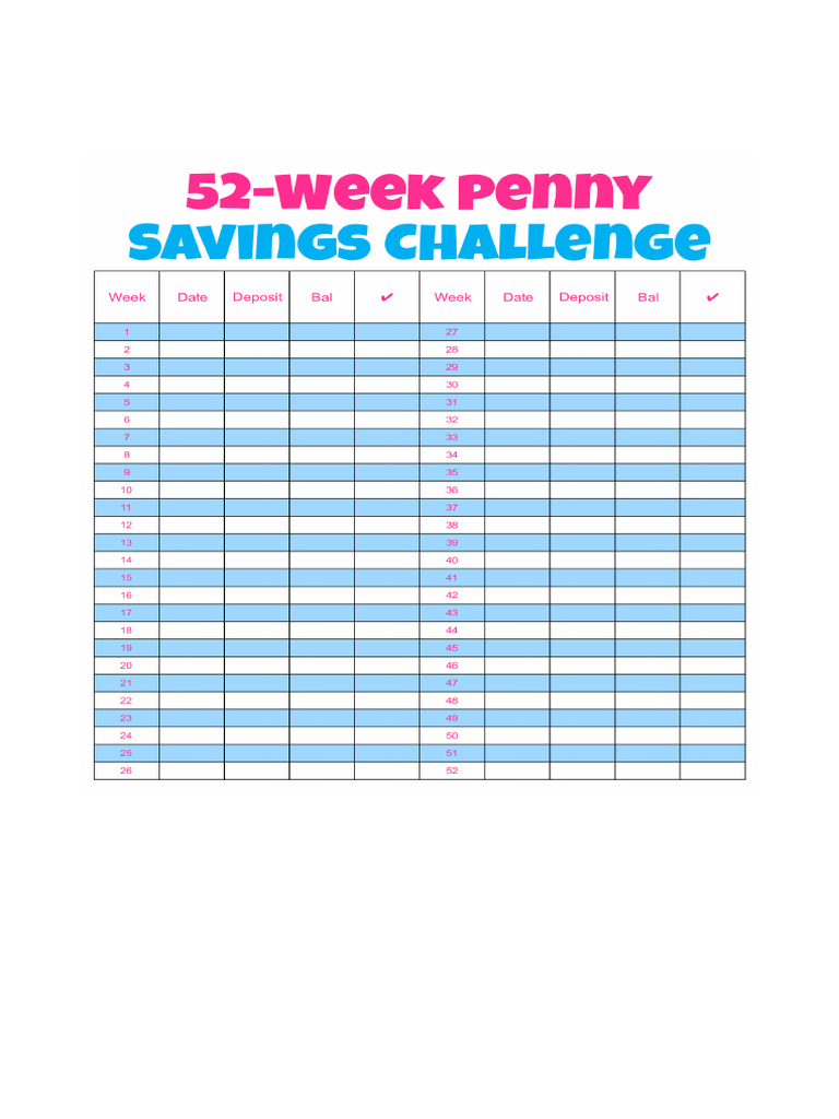 52 Week Penny Challenge Chart - 358267.png | PDF