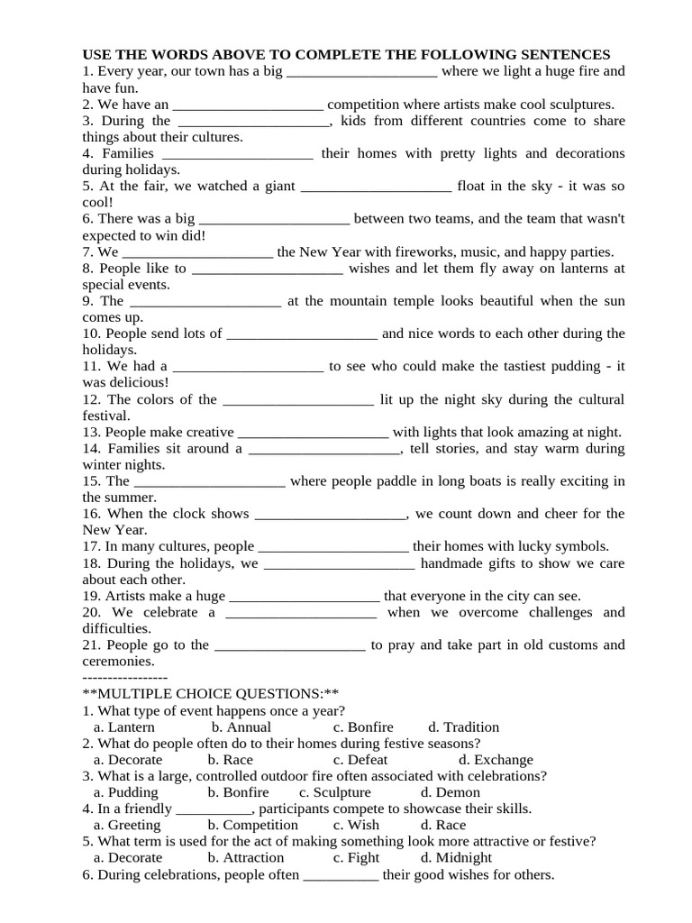 U8 New Words Extra Task | PDF