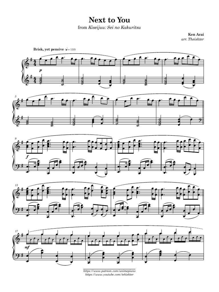 Theishter - Next To You (YouTube Collections) | PDF