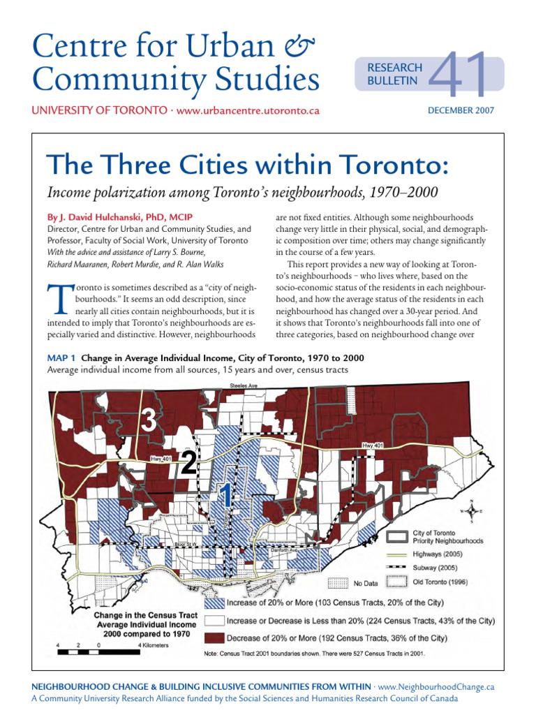CUCSRB41 Hulchanski Three Cities Toronto | PDF | Poverty | Poverty ...