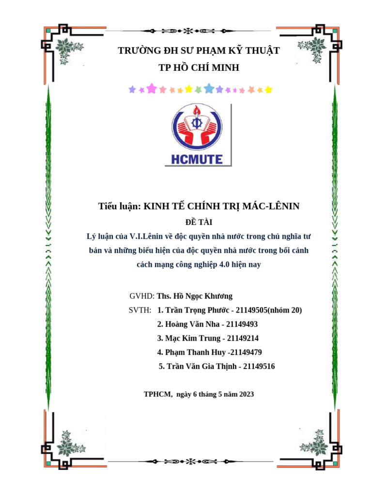 Tiểu luận KTCT final | PDF