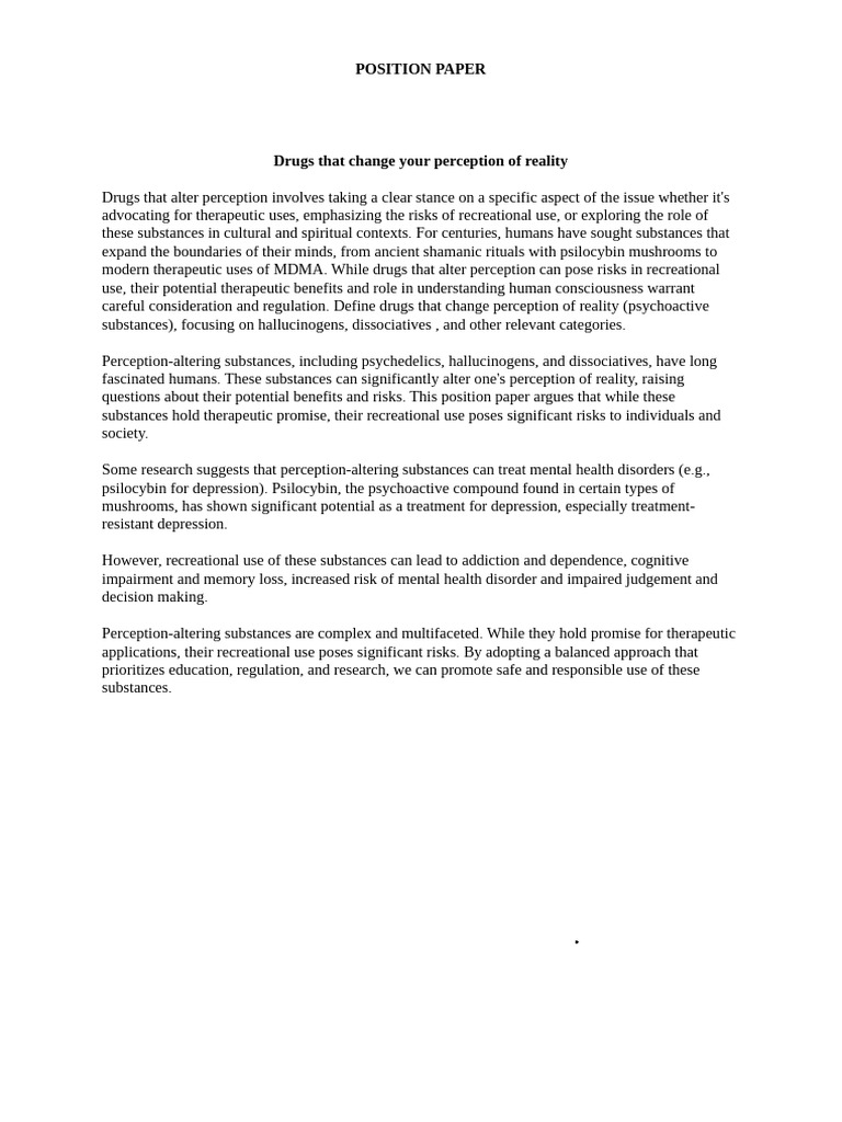 Drugs Position Paper | PDF