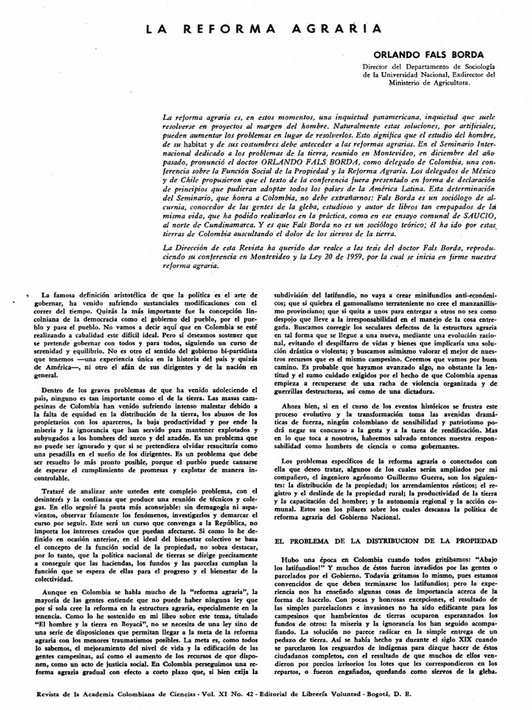 Reforma Agraria en Colombia: Retos y Soluciones | PDF | Agricultura ...