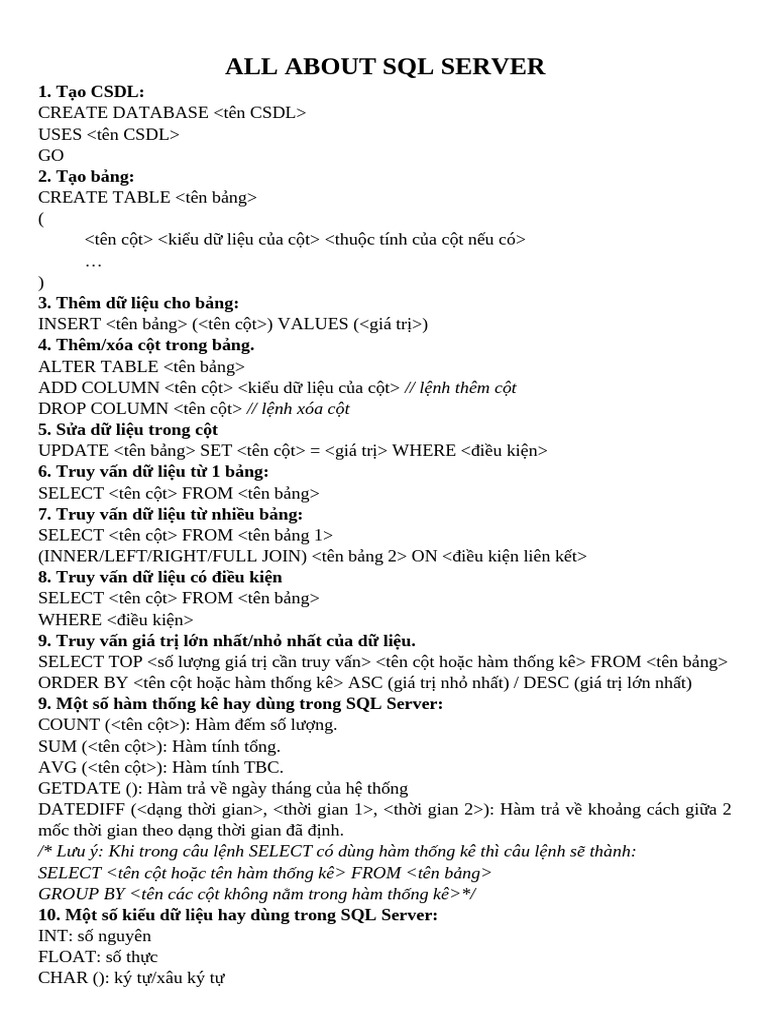 ALL-ABOUT-SQL-SERVER | PDF
