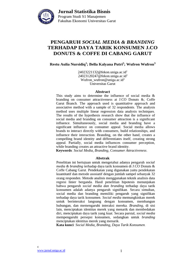 J.co Donuts Penelitian Statbis | PDF