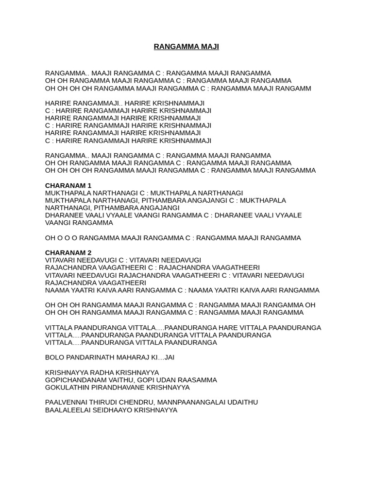Rangamma Maji | PDF