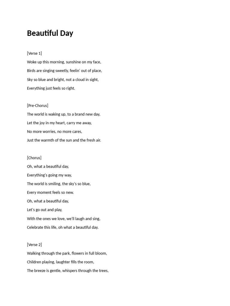 Beautiful Day | PDF
