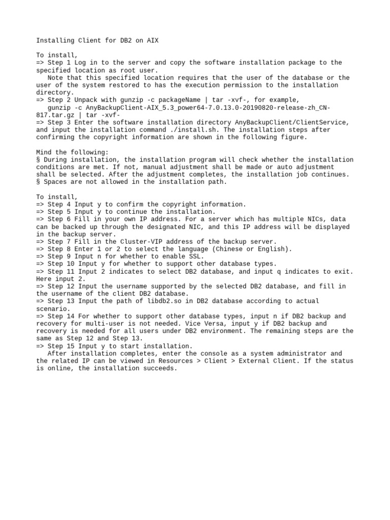 Install DB2 Client On AIX | PDF
