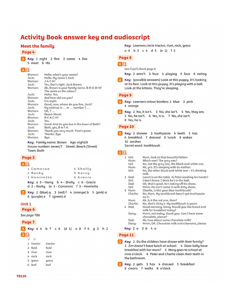 01 PU2练习册答案和音频文本 | PDF