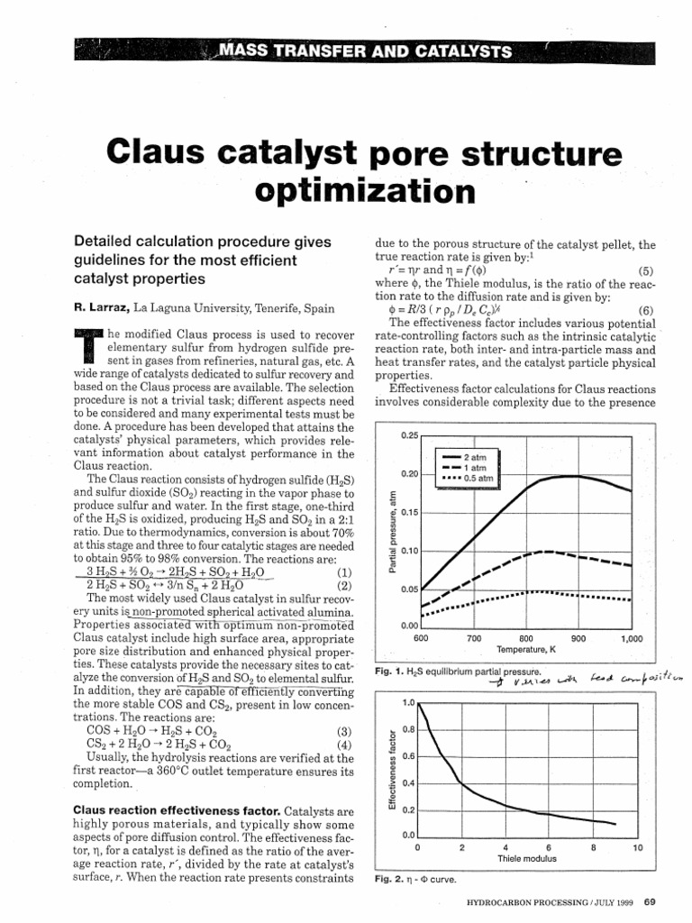 Claus catalyst pore structure optimization | PDF