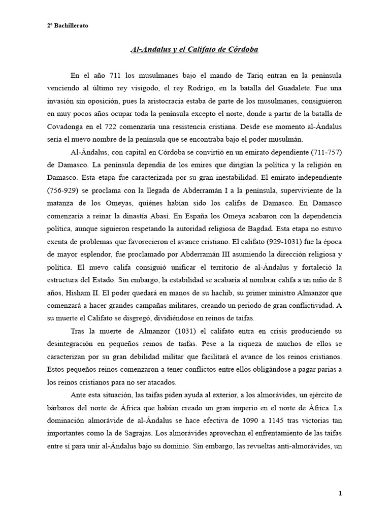 Historia De Al ándalus Y Su Califato Pdf Al Andalus Califato