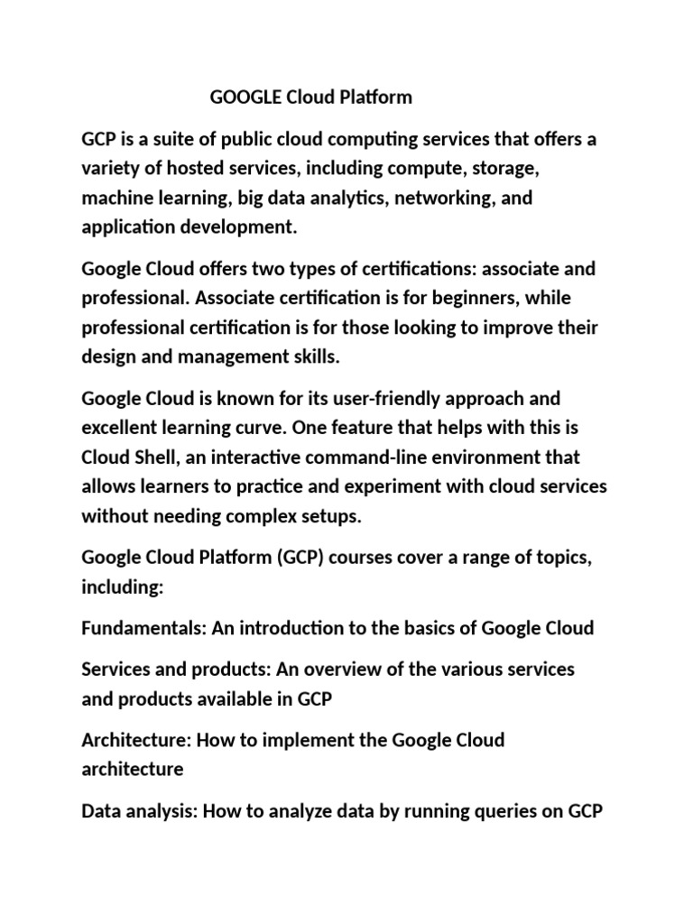 Google Cloud Platform | PDF | Cloud Computing | Professional Certification