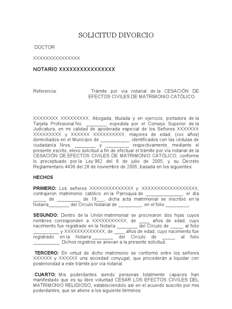 Solicitud Divorcio | PDF | Matrimonio | Divorcio