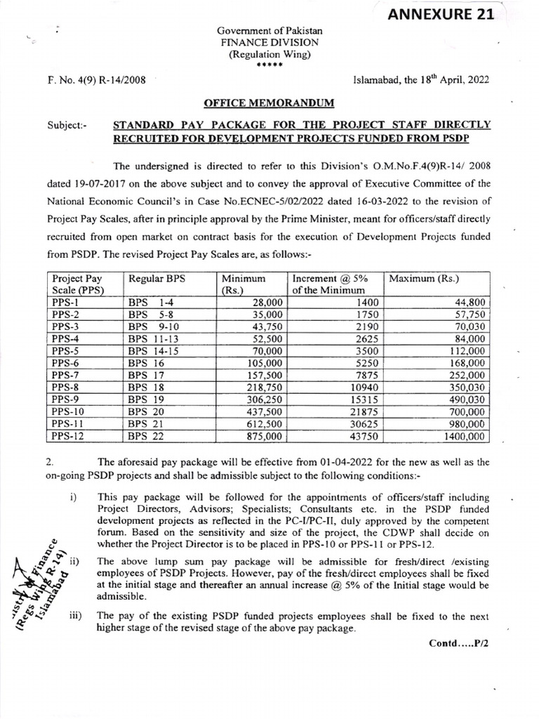 Revised Project Pay Scales 2022 | PDF | Government | Justice