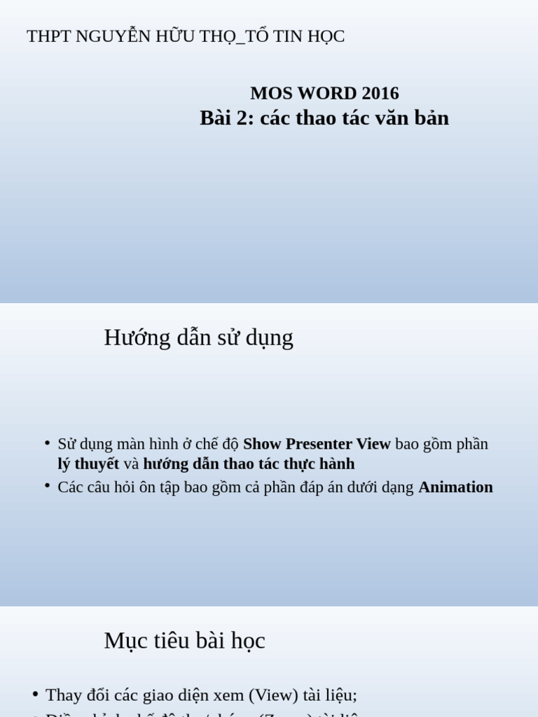 MOS WORD2016 Bài 2 | PDF