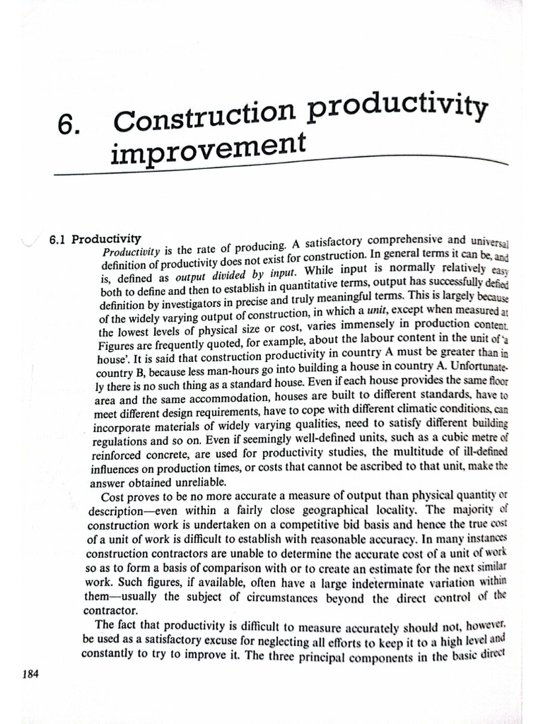 Construction Productivity Improvement Group A | PDF