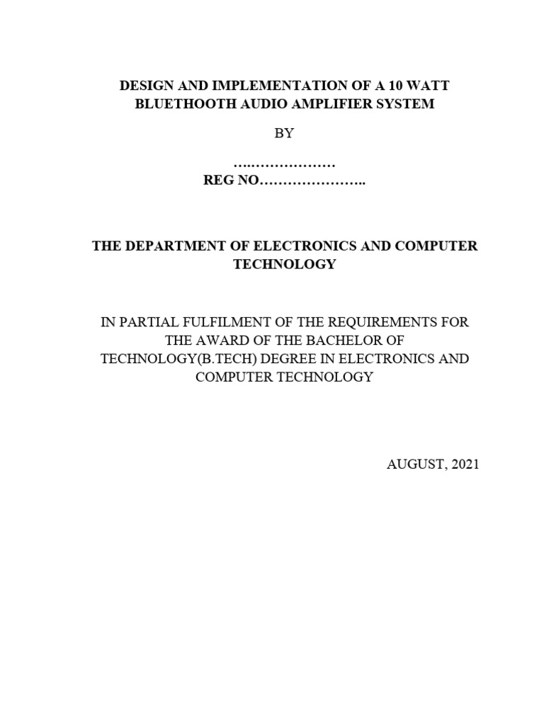 Full Project 10 Watt Amplifier | PDF | Amplifier | Electrical Engineering