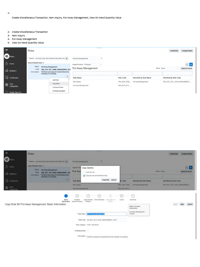 Customized Roles For: Practice For Copy Role and Restrict To | PDF