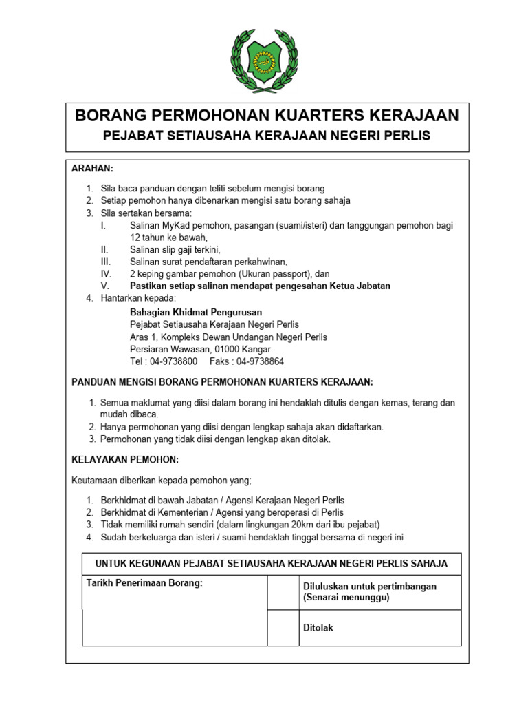 BKP_Permohonan_Kuarters | PDF