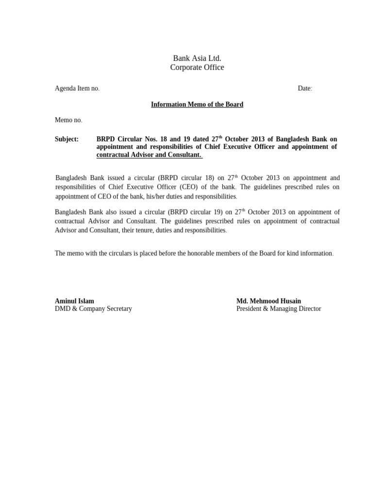 Amendment of BRPD Circular - Final - 18 & 19 | PDF