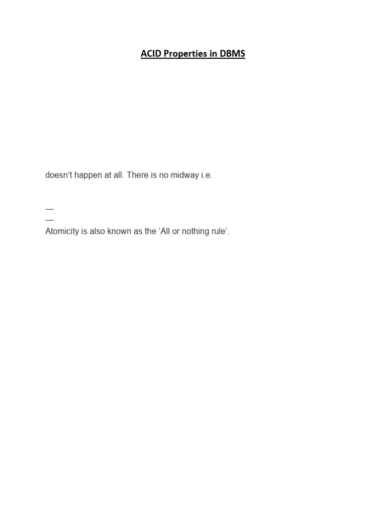 ACID Properties in DBMS Explained | PDF | Database Transaction | Acid