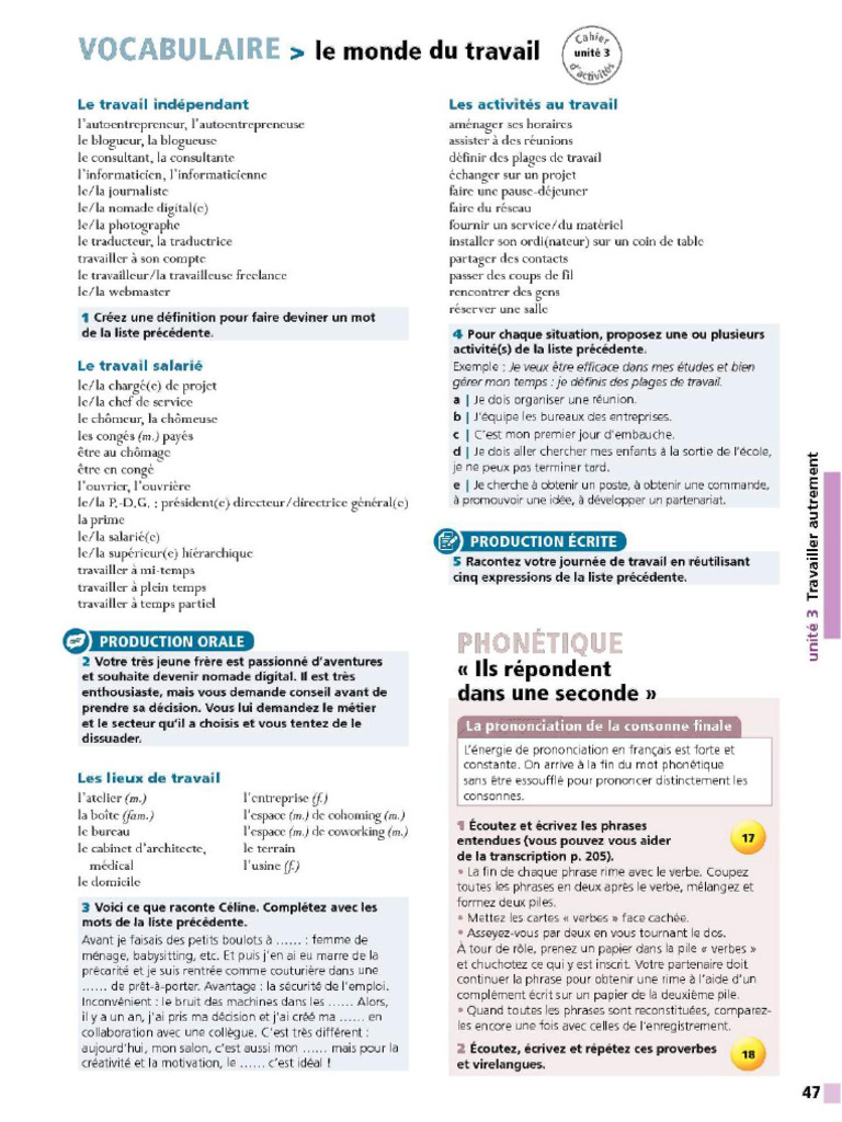 Vocabulaire Du Travail | PDF