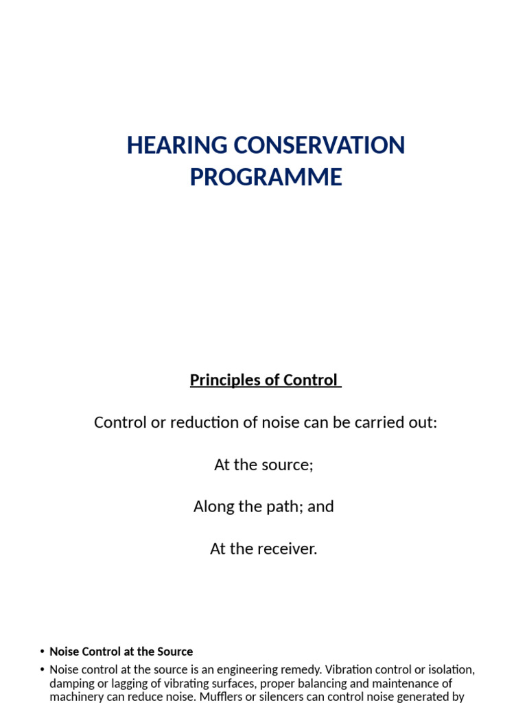 hearing protection programme | PDF | Noise | Sound