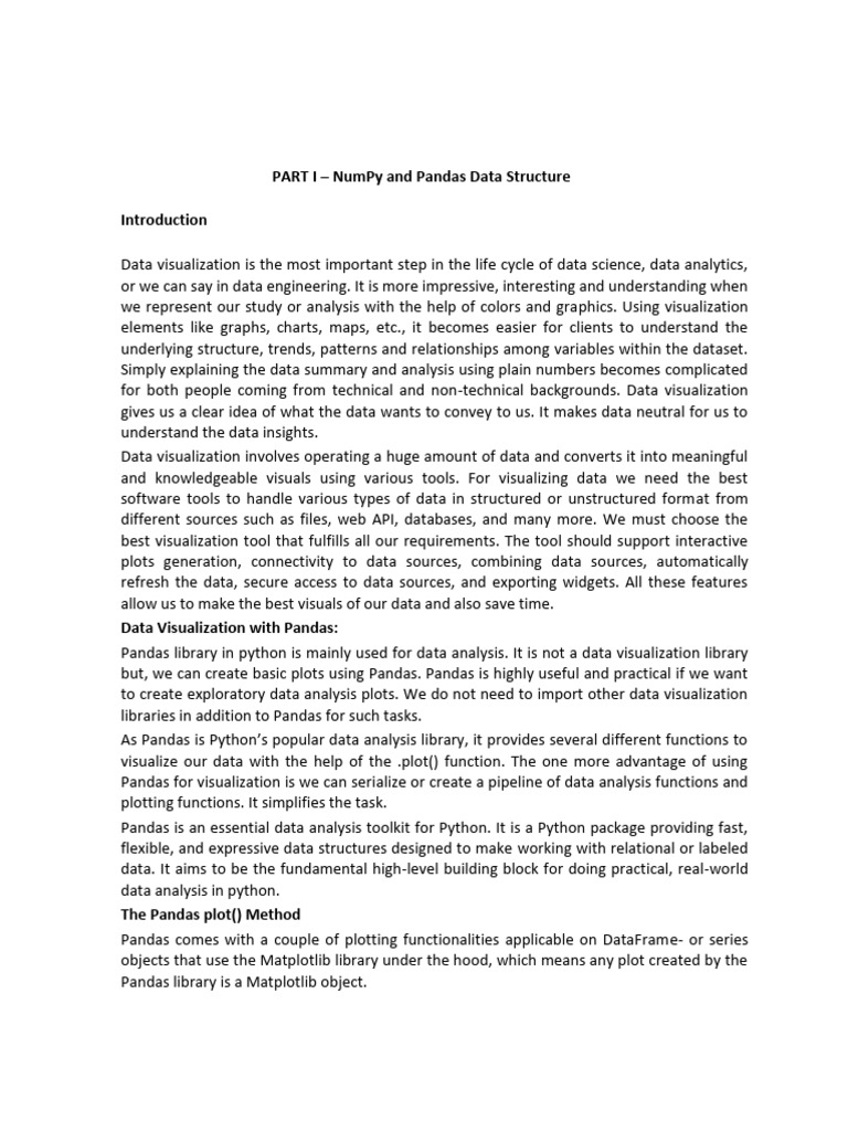 Ex1 Plotting And Visualization Using Numpy And Pandas Pdf Computing Computer Programming