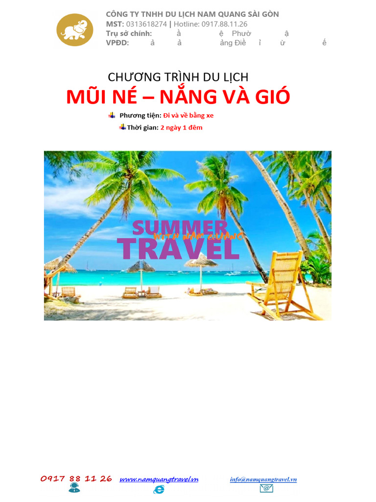 Mui Ne 2n1d Nam Quang Travel | PDF