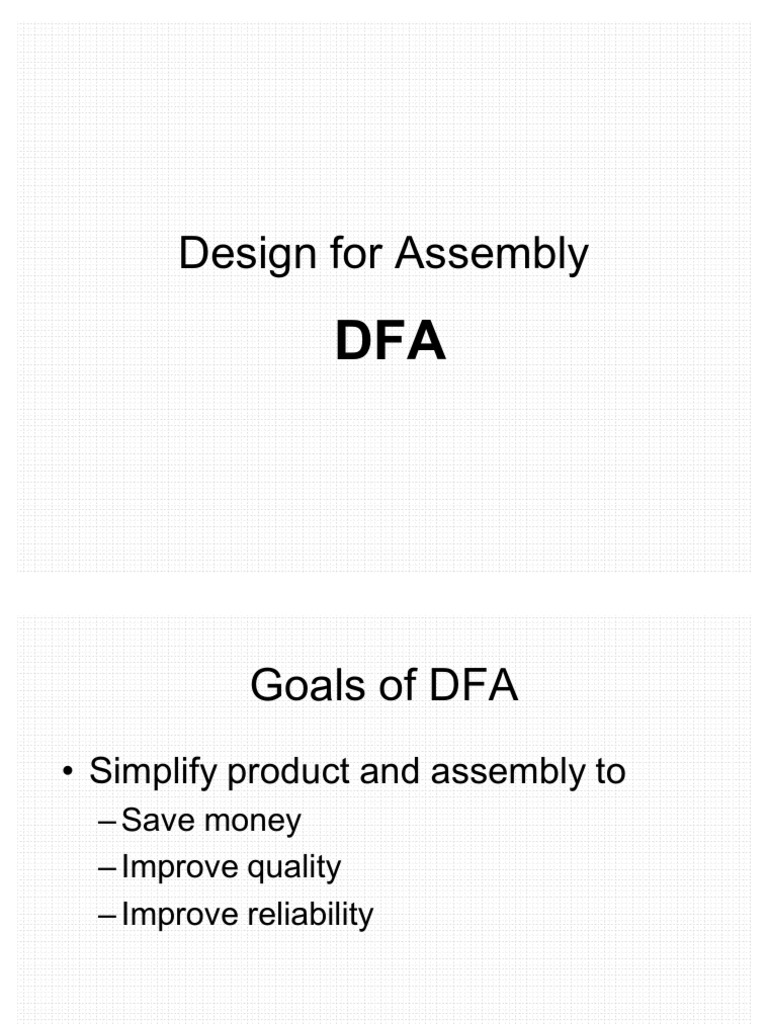Design For Assembly | PDF