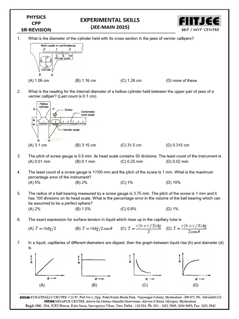 Sr Physics Revision_experimental Skills_mains Cpp | PDF | Metrology ... Sr Physics Revision_experimental Skills_mains Cpp | PDF | Metrology ...