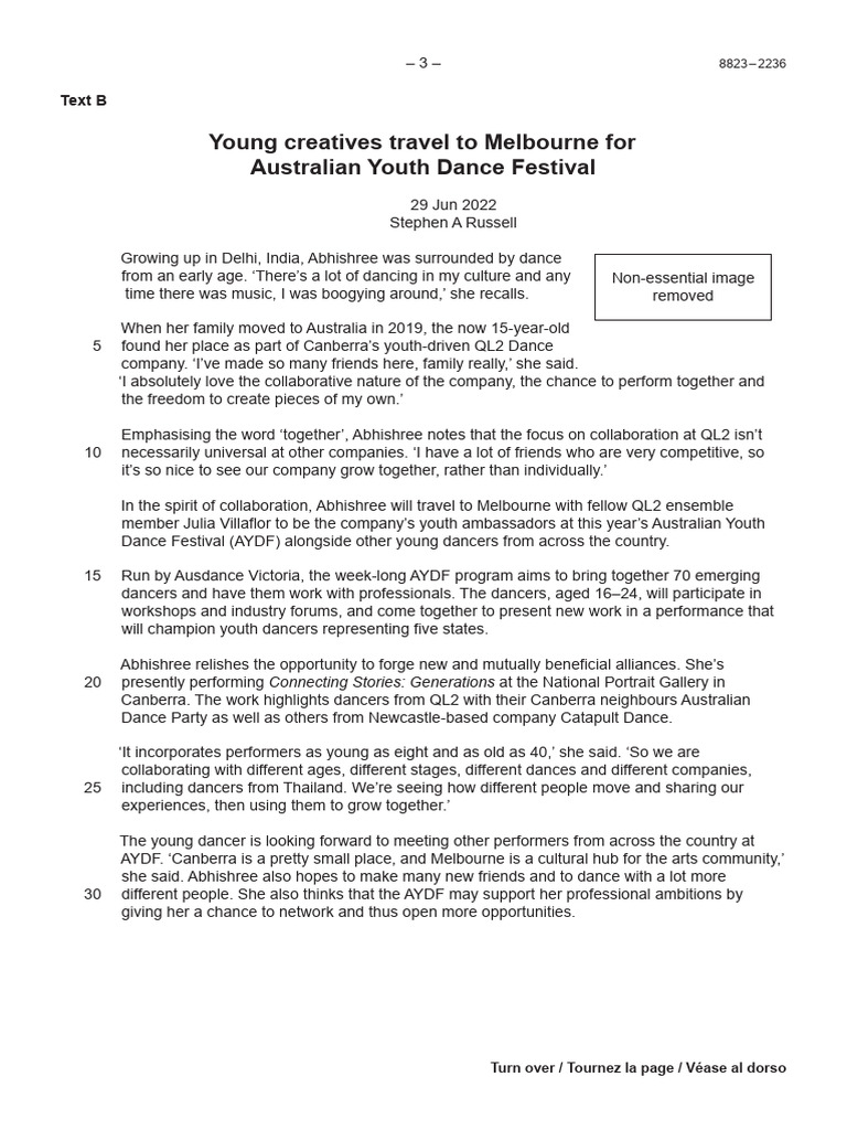 English B Paper 2 Reading Comprehension Text Booklet HL | PDF | Dances