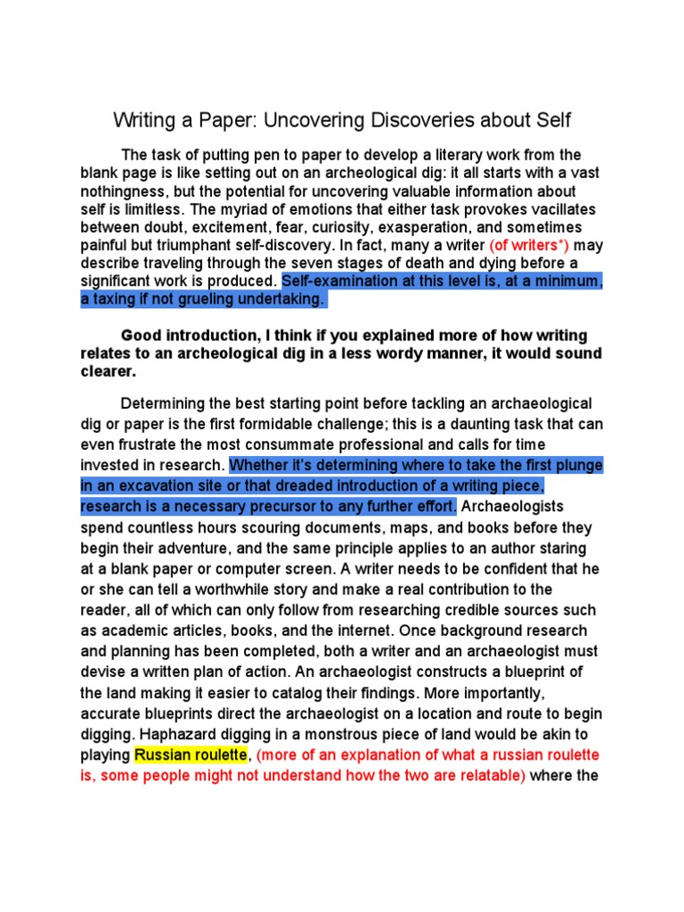 Peer Edit-Amanda Hall | PDF | Archaeology | Excavation (Archaeology)