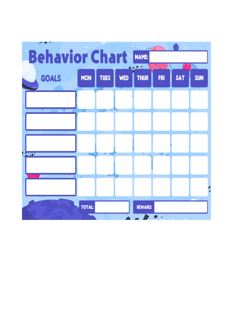 Free Printable Behavior Chart Templates - 406239.png | PDF